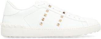 Valentino Garavani Mens Rockstud Low-Top Sneakers White Calfskin Trainers
