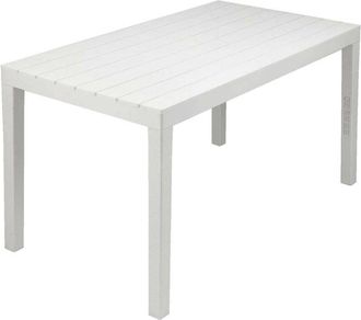 Dmora Table dext&eacute;rieur Asar, 10 places, imperm&eacute;able hydrofuge Made in Italy, 138x80x72 cm blanc