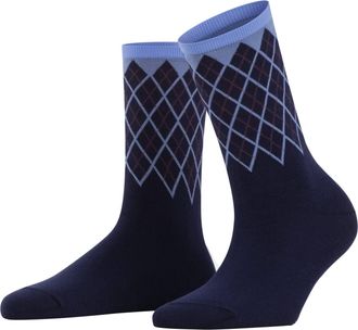 Burlington Damen Socken Mayfair W SO Baumwolle gemustert 1 Paar, Blau (Marine 6120), 36-41