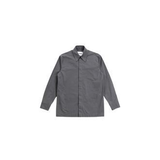 Jil Sander Graues Baumwoll-Popeline-Hemd Weite Passform - - Shirts - Herren - Grau - L