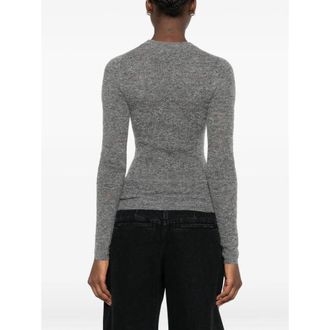 Brunello Cucinelli Silk-Alpaca Open-Knit Sweater - Gray
