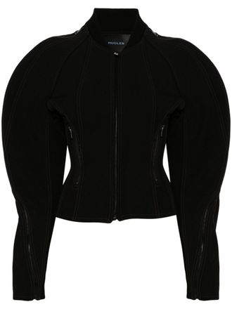 MUGLER veste zipp&eacute;e &agrave; manches sculpt&eacute;es - Noir