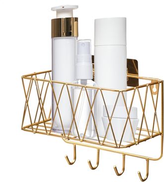 Generic Schwebende Regale f&uuml;r das Schlafzimmer, Wandaufbewahrungsbeh&auml;lter f&uuml;r die K&uuml;che: Wand-Organizer mit Haken, rostbest&auml;ndiges Trenndesign, dekorativer Ef