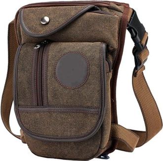 Generic Sac de jambe en toile - Sac tactique sur la cuisse - Sac de jambe pour homme - Sac de jambe tendance avec sangle réglable - Porte-monnaie mains libres