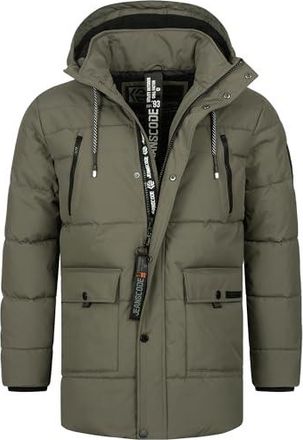 Indicode Hommes INWess Quilted Jacket | Veste matelassée à capuche Army S