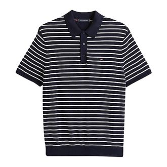 Tommy Hilfiger Klassische Baumwoll-Polo-Strickware - - Tops - Herren - Blau - XL
