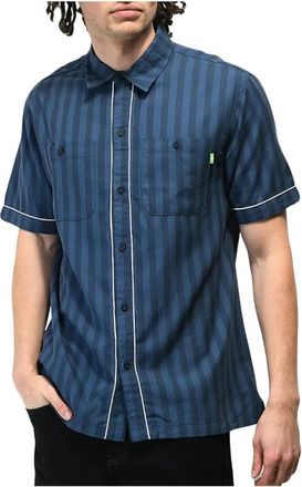 HUF Soho S/S Woven Top - - Shirts - Herren - Blau - L