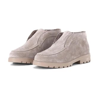 Santoni Slipper-Stiefelette aus Veloursleder - - Shoes - Damen - Beige - 40 EU