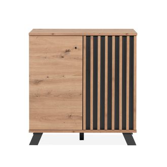 Finori Credenza A 2 Ante In Rovere Artigianale E Grigio Antracite L80 Cm - Lublin