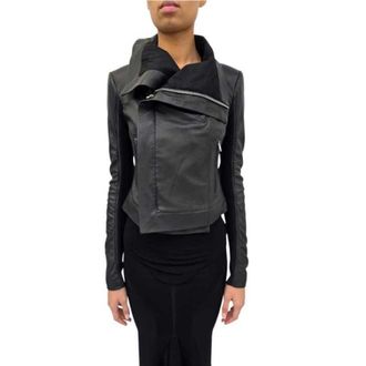 Rick Owens Klassische Bikerjacke - - Jackets - Damen - Schwarzk - XL