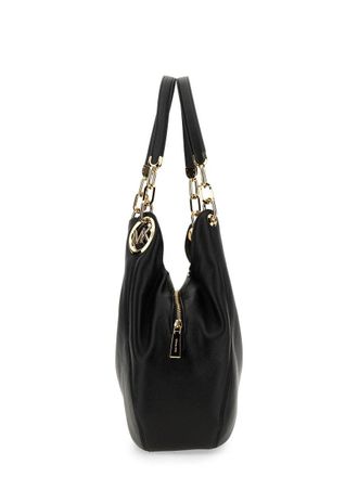 Michael Michael Kors Womens Lillie Large Shoulder Bag Black Cow Leather