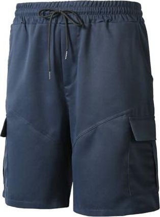Generic Short de sport l&eacute;ger pour homme - Short cargo pour homme - Taille &eacute;lastique - Pantalon chino l&eacute;ger - Pantalon chino extensible - Coupe ajust&eacute;e - Panta