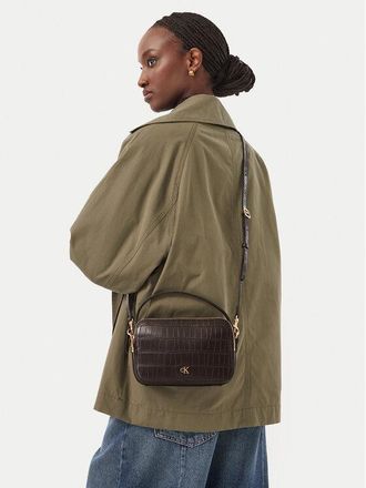 Calvin Klein Handtasche Ck Croc Camera Bag LV04F3905G Dunkelbraun