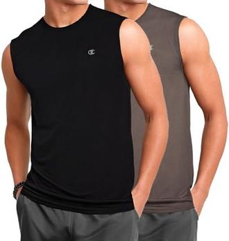 Champion Big and Tall Lot de 2 chemises sans manches pour homme, noir/charbon, 5X
