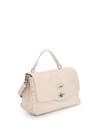 Zanellato Womens Postina Daily Handbag Small White Carnaroli Calf Leather Bos Taurus Handbags Hand Bags