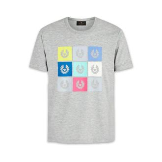 Belstaff Iconic Design T-Shirt mit Farbigen Bl&ouml;cken - - Tops - Herren - Grau - XL