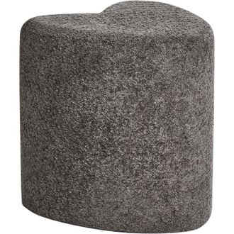 Beliani Beliani - Pouf en Forme de Coeur Tabouret Repose Pied Ottoman Rembourr&eacute; en Tissu Chenille Gris Fonc&eacute; Scotia