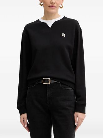 Karl Lagerfeld sweat &agrave; logo brod&eacute; - Noir