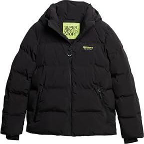 Superdry Hooded Boxy Puffer Jacket Veste, Noir, L Homme