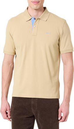 GANT Herren REG Contrast Pique SS Polo Polohemd, Beige, XXL