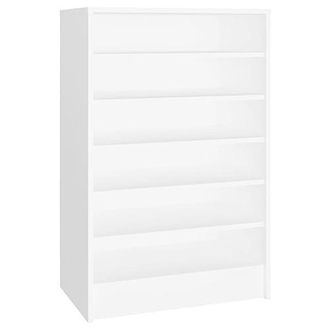 vidaXL Armoire à Chaussures, Étagère à Chaussures avec Rangement, Meuble à Chaussures Entrée Salon, Scandinave, Blanc Bois dIngénierie