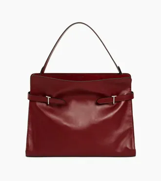 Le Tanneur Schultertasche Maxi-Modell Emie aus glattem Leder und Nubukleder