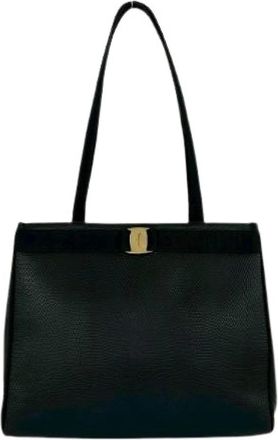 Ferragamo Sac cabas en cuir Pre-owned - Femme - Pre-owned - Noir - Taille: ONE Size