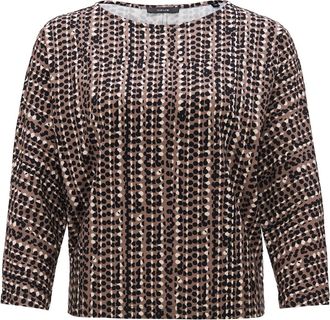 OPUS Damen Dreiviertelarmshirt | Shirt SEBRY Shine Batwing Fit aus Viskose Mix warm Taupe, 40