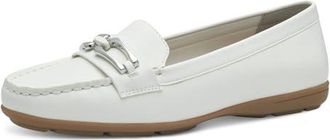 Jana Femme 8-24676-42 Mocassin, Blanc/argenté, 37 EU