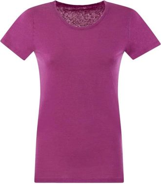 Majestic Filatures Femme, Tops, Rose, Taille: 44 FR T-shirt basique &agrave; col rond