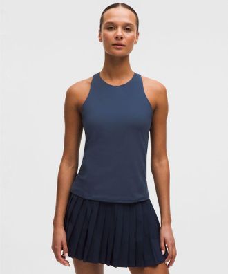 lululemon Hochgeschlossenes Tennis-Tanktop mit Racerback f&uuml;r Frauen - Gr&ouml;&szlig;e 2XS in Club Blue