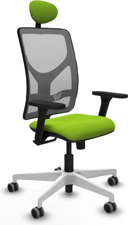 Piqueras y Crespo Remote-Arbeitsstuhl mit 3D-Armen, h&ouml;henverstellbarer Lendenwirbelst&uuml;tze und festem Kopfteil, ausgestattet mit 3-fach verstellbarer Neigung und Schneid