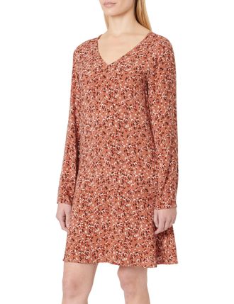 Ichi Damen Estella DR Kleid, Mehrfarbig (Light Mahogany Print 16632), 34