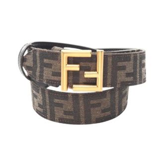 Fendi Pre-owned FF Logo Reversible Leather Canvas Belt - - Pre-owned - Damen - Braun - ONE SIZE