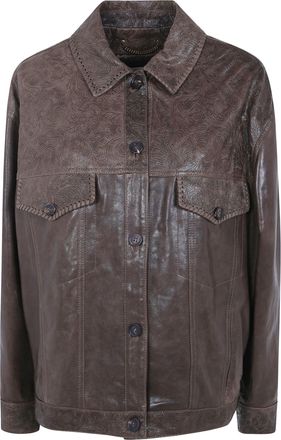 Golden Goose Leather Jacket Journey Babete