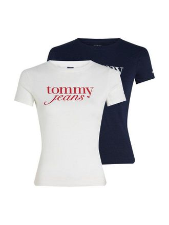 Tommy Jeans T-Shirt TJW 2PACK ESSENTIAL LOGO TEE (Packung, 2-tlg) mit Logodruck