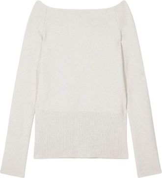 Patrizia Pepe Femme, Pulls, Blanc, Taille: 36 FR Pull doux à large encolure