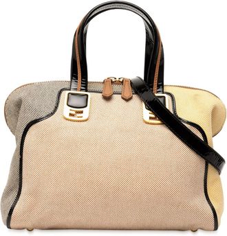 Fendi Hobo Bags - Small Canvas Colorblock Chameleon Satchel - Gr. unisize - in Braun - f&uuml;r Damen