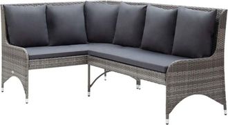 vidaXL Garten-Ecksofas 2 Stk. Poly Rattan Grau vidaXL