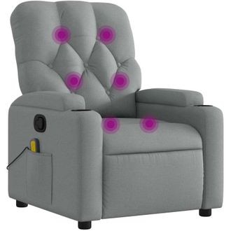 vidaXL Massagesessel Hellgrau Stoff - Vidaxl