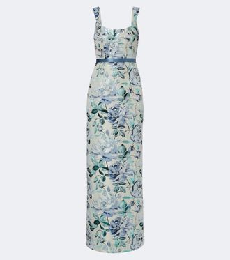 Markarian Robe longue Robin en brocart &agrave; fleurs