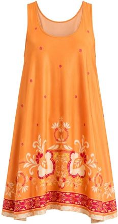 Twinset Femme, Robes, Orange, Taille: 38 FR Foulard Print Mini Dress