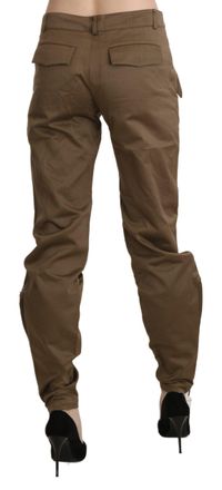 Ermanno Scervino Womens Brown Mid Waist Straight Cotton Pants
