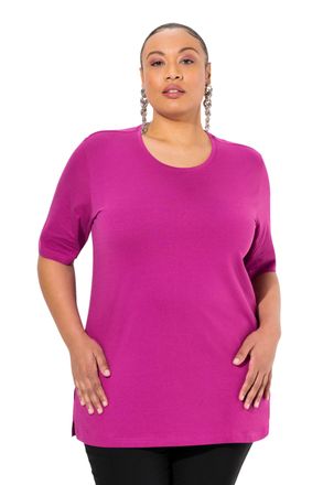 Ulla Popken Damen große Größen Übergrößen Plus Size T-Shirt, Rundhalsausschnitt, Relaxed, Halbarm