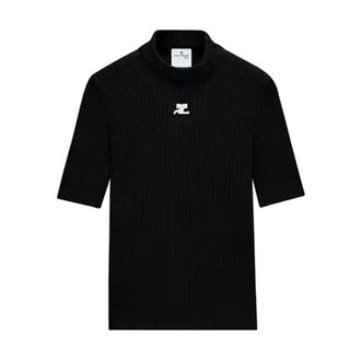 Courr&egrave;ges Damen, Strickwaren, Schwarzk, SGr&ouml;&szlig;e