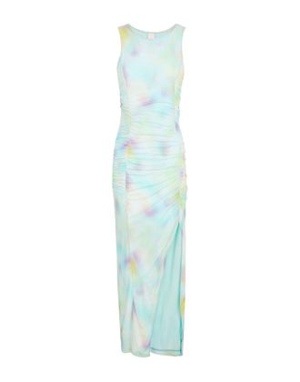 8 by YOOX PRINTED JERSEY FRONT-SLIT LONG DRESS