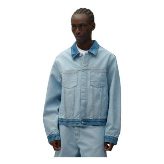 Arte Homme, Vestes, Bleu, Taille: M Denim Inside/Out Jacket