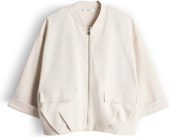 OPUS Sweater Sweatjacke aus Sweatware mit Blouson-Schnitt Pattentaschen und Aufschlag am &Auml;rmel, l&auml;ssiger Look