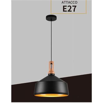 Trade Shop Lampadario A Sospensione Stile Industriale In Metallo Pendente A Coppa E27 A93 Noir