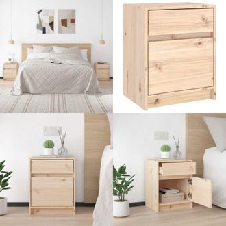 vidaXL Nachtschrank 40x31x50 cm Massivholz Kiefer - Nachtschrank - Massivholzm&ouml;bel - Kiefernm&ouml;bel - Wohnzimmer Dekoration - Schlafzimmereinrichtung - Home &